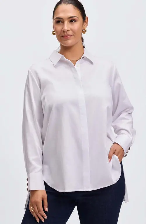 Foxcroft Pearly Bead Button-up Shirt