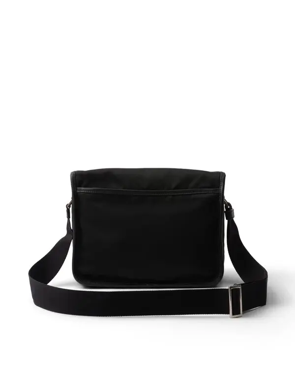 Prada Re-nylon And Saffiano Leather Shoulder Bag - Black