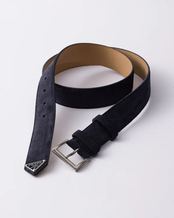 Prada Suede Belt - Blue