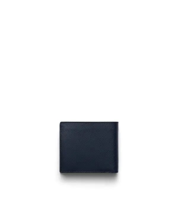Prada Saffiano Leather Wallet With Coin Purse - Blue