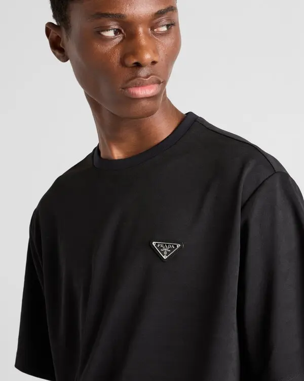 Prada Technical Jersey T-Shirt - Black | Editorialist