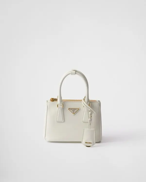 Prada Galleria Mini Patent Saffiano Bag - White