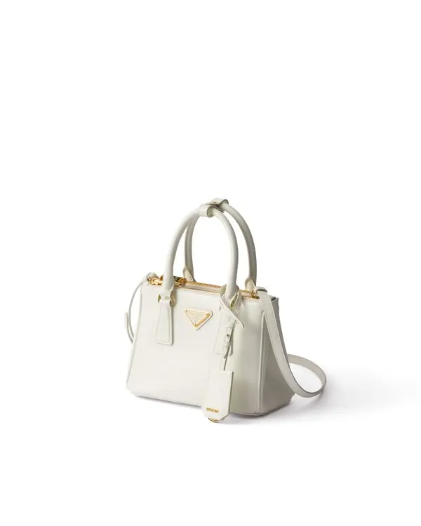 Prada Galleria Mini Patent Saffiano Bag - White