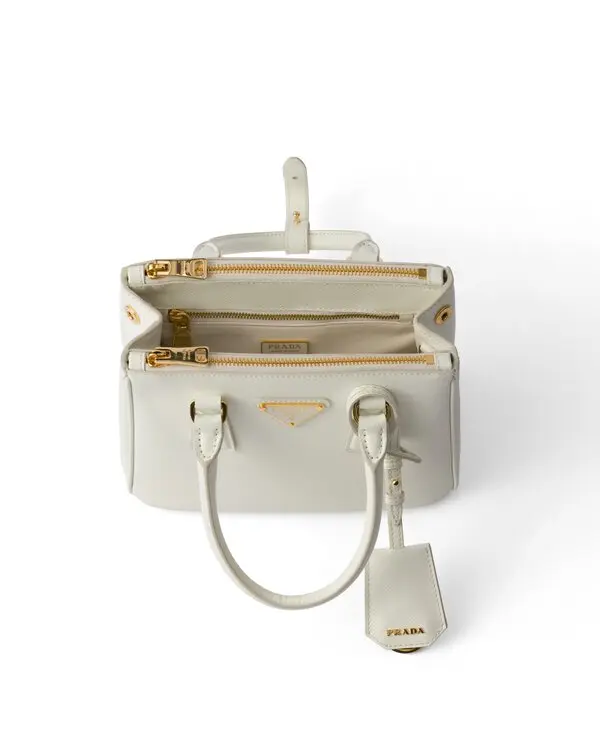Prada Galleria Mini Patent Saffiano Bag - White