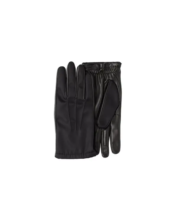 Prada Re-nylon And Nappa Leather Gloves - Black