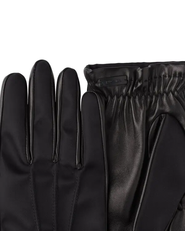 Prada Re-nylon And Nappa Leather Gloves