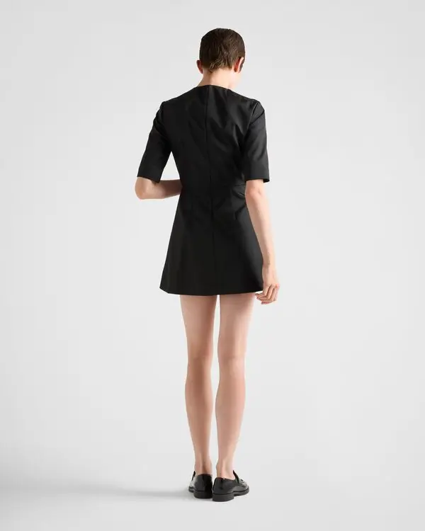 Prada Re-Nylon Fit And Flare Mini-Dress - Black | Editorialist