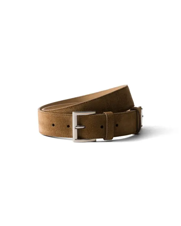 Prada Suede Belt - Brown