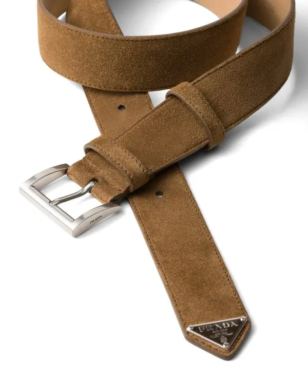 Prada Suede Belt - Brown