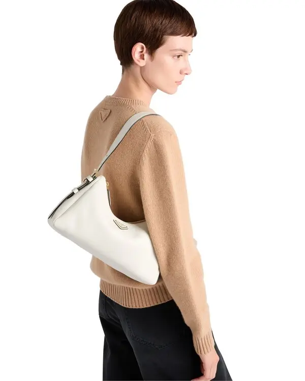 Prada Aimée Medium Leather Shoulder Bag - White