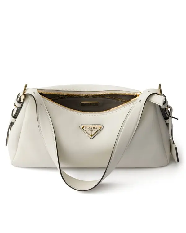 Prada Aimée Medium Leather Shoulder Bag - White