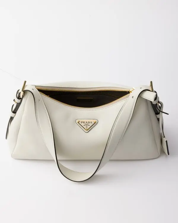 Prada Aimée Medium Leather Shoulder Bag - White
