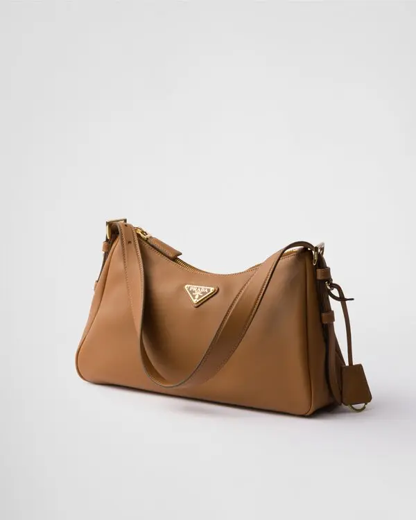 Prada Aimée Medium Leather Shoulder Bag - Brown