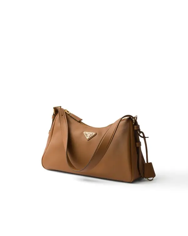 Prada Aimée Medium Leather Shoulder Bag - Brown