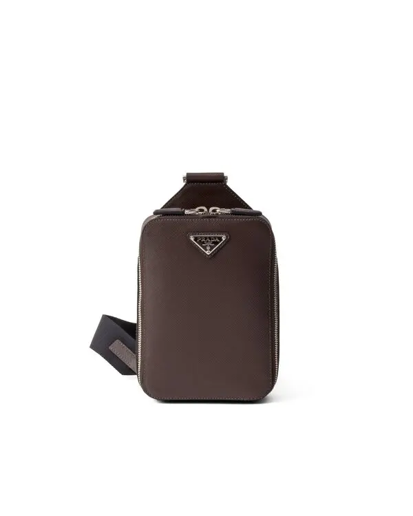 Prada Saffiano Leather Brique Bag - Brown