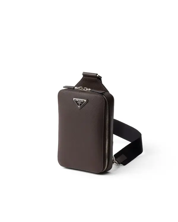 Prada Saffiano Leather Brique Bag - Brown