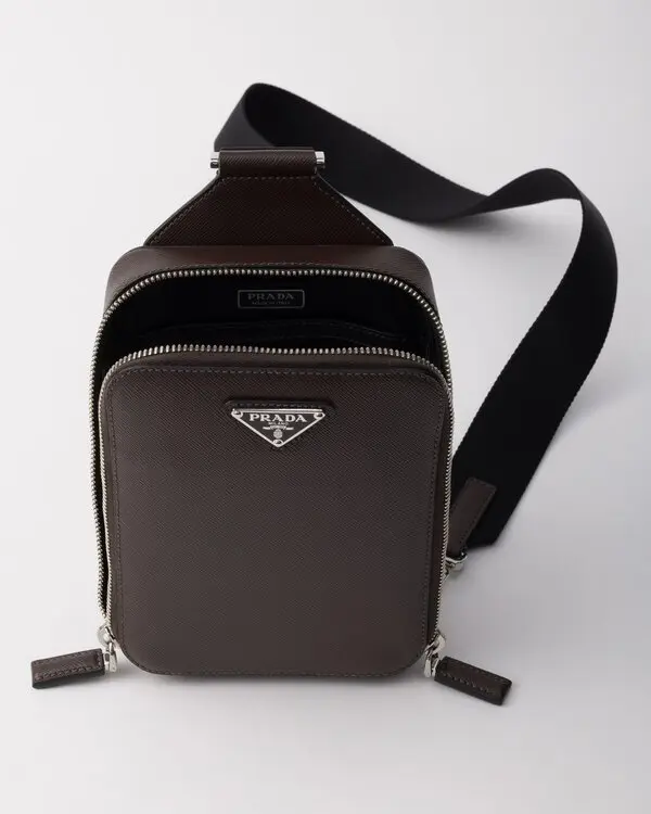 Prada Saffiano Leather Brique Bag - Brown