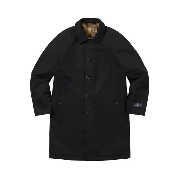 Supreme Reversible Houndstooth Overcoat - Black