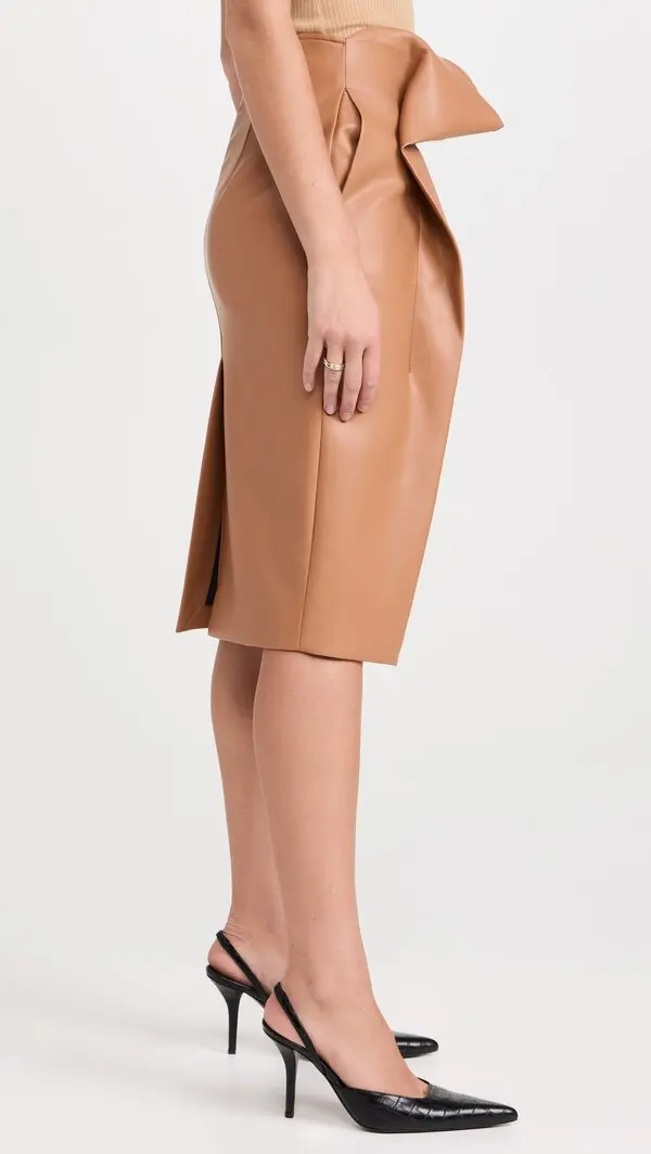 Recto Faux Leather Pencil Skirt In Camel - 80% Off | Editorialist