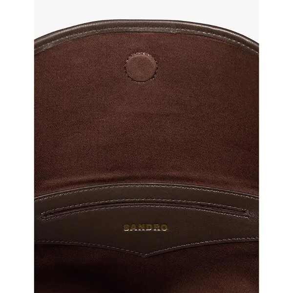 Sandro Slouchy Shoulder Bag With Removable Strap - Naturels