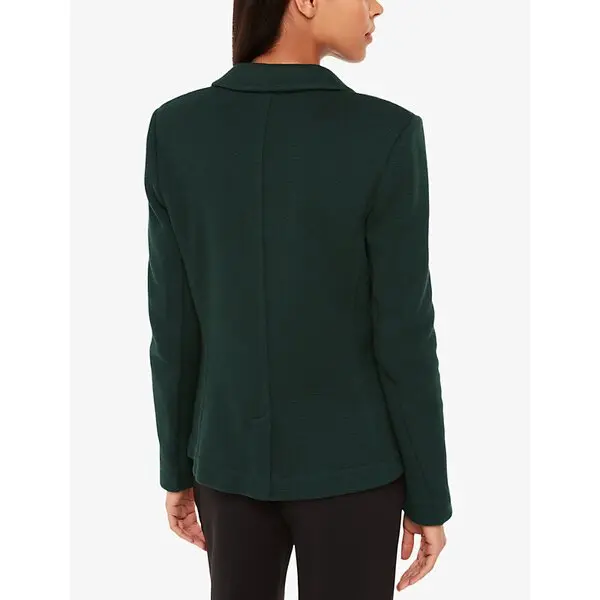 Whistles Slim-fit Single-breasted Cotton-jersey Blazer - Dark Green