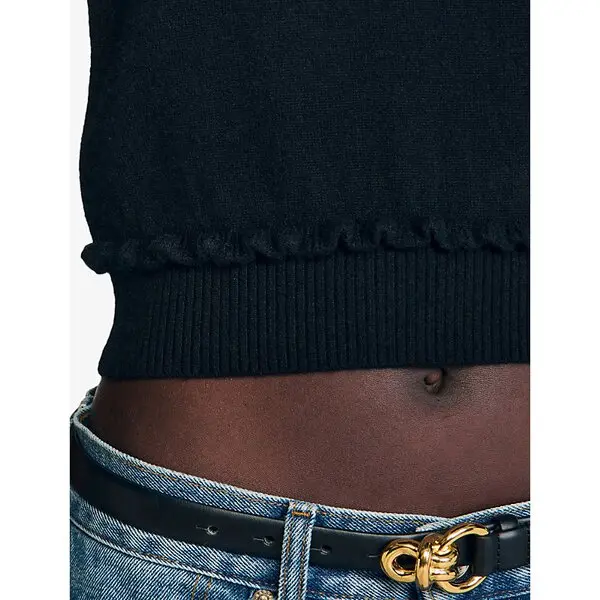 Sandro Wool And Cashmere-blend Jumper - Black