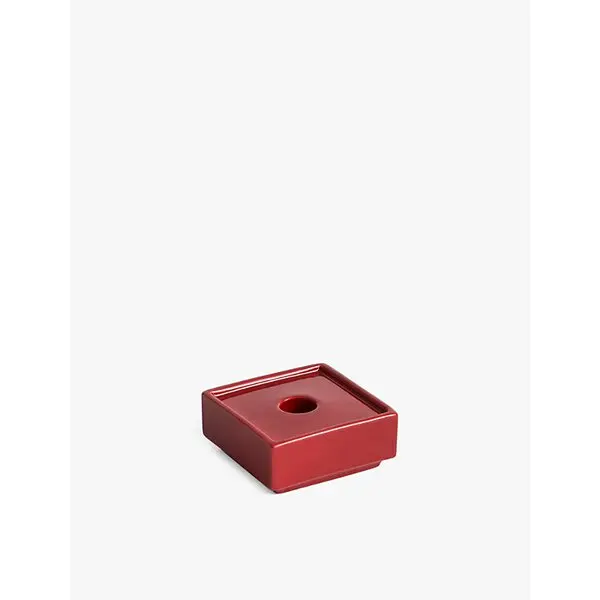 HAY Mattone Stoneware Candle Holder - Red