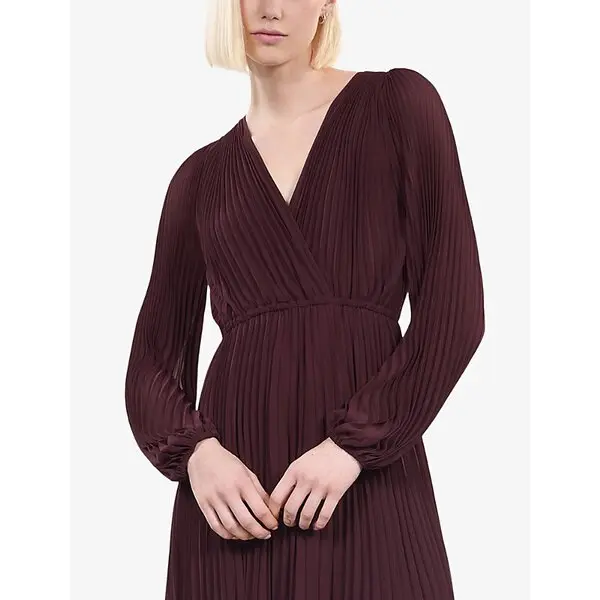the kooples burgundy dress Relaxed Twisted Cardigan in Hazelnut Brown