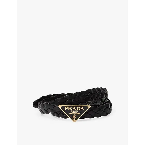 Prada Braided Leather Belt - Black