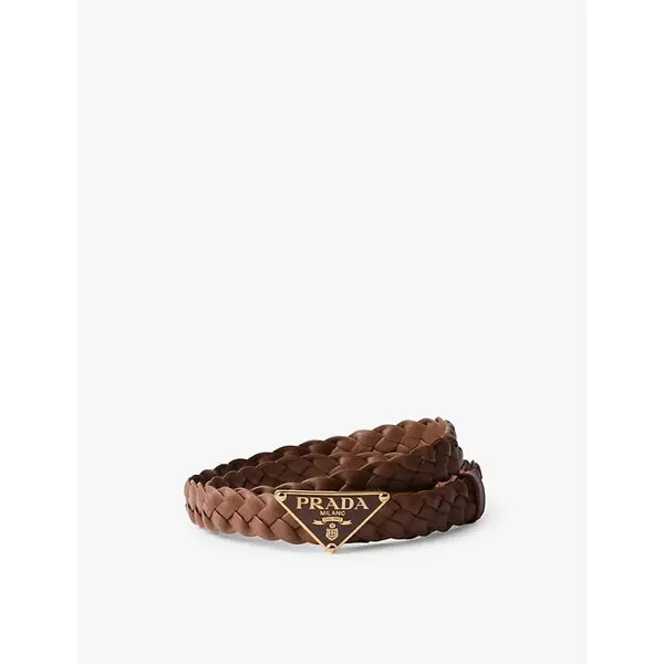 Prada Braided Leather Belt - Brown
