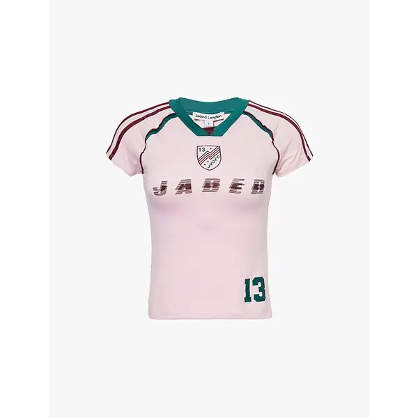 Jaded London No.13 Football Baby-Tee Jersey T-Shirt Xl - Pink