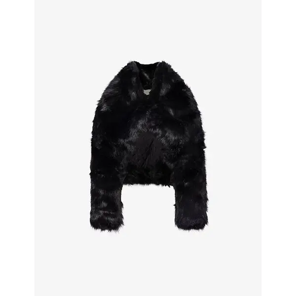 Entire Studios Vicinity Cropped Faux-Fur Jacket In Black - 48% Off