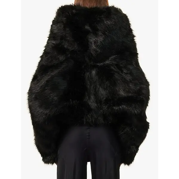 Entire Studios Vicinity Cropped Faux-Fur Jacket In Black - 48% Off
