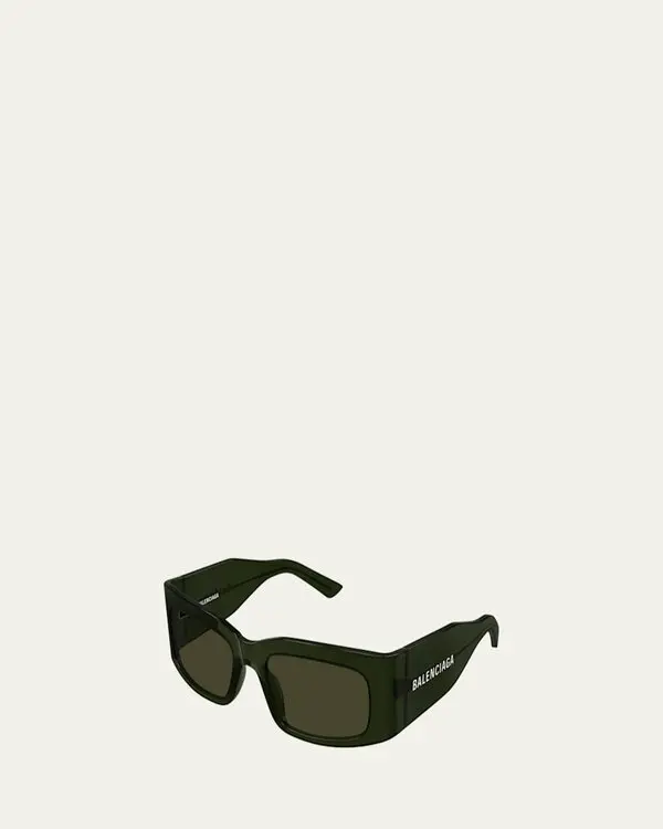 Balenciaga Bb0328s Rectangle Sunglasses - Green