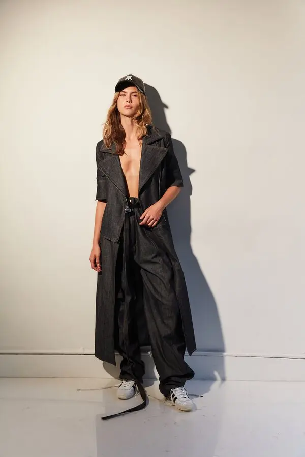 moto denim dress Nina Piccalino Denim Moto Dress M/L  OMNIA