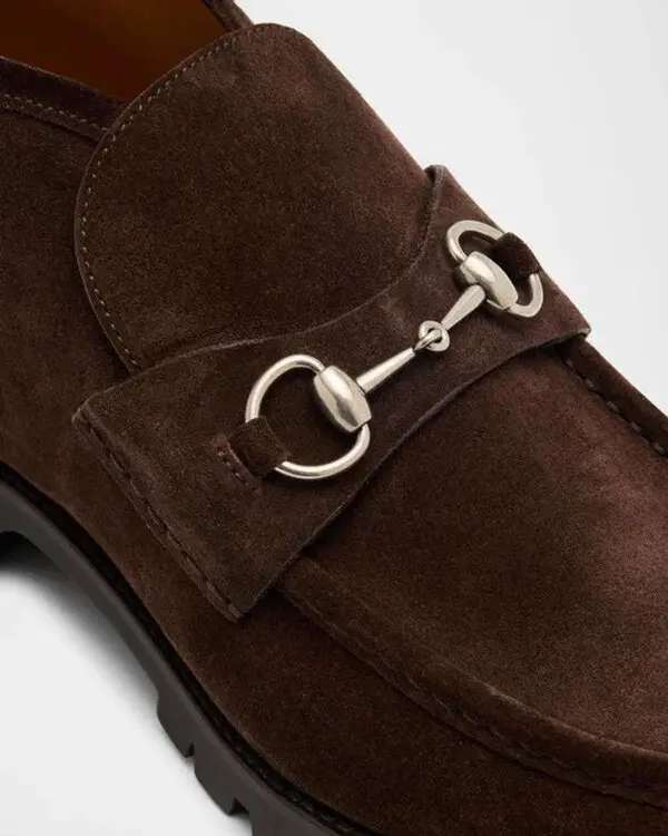Gucci Sylke Suede Bit Lug-sole Chukka Boots - Cocoa