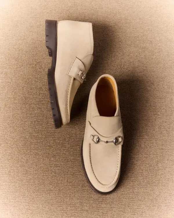Gucci Sylke Suede Bit Lug-sole Chukka Boots - Oatmeal