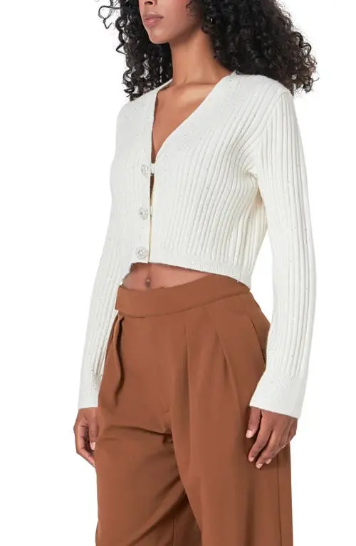 Endless Rose Sequin Embellished Crop Cardigan