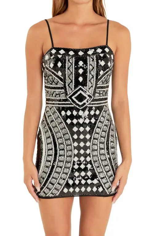 Endless Rose Sequin Beaded Minidress