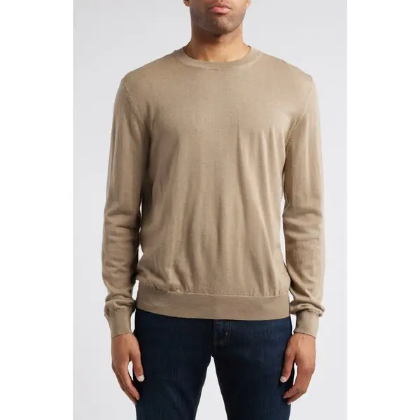 Mango Crewneck Wool Sweater - Sand