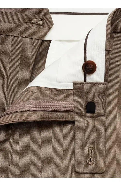 Mango Slim Fit Dress Pants - Beige