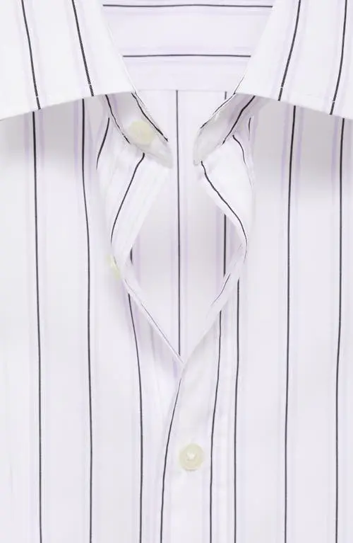 Mango Regular Fit Stripe Button-up Shirt - Violet