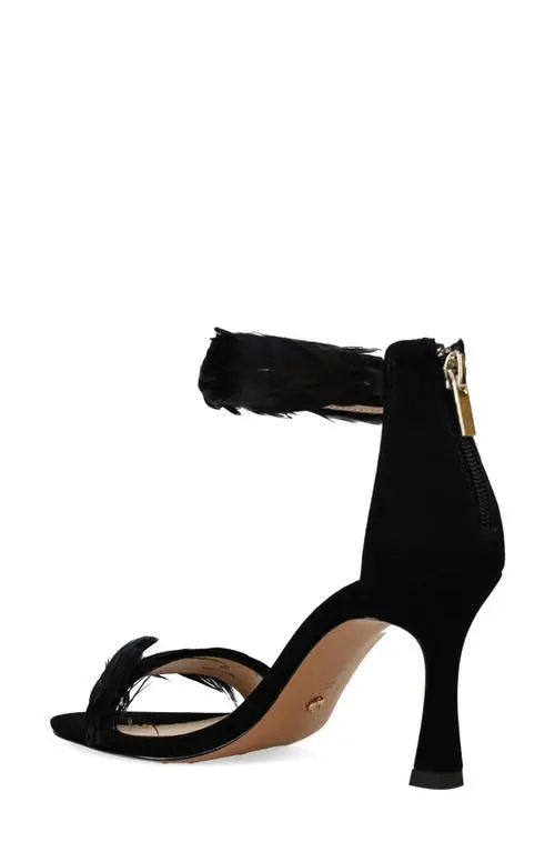 Pelle Moda Breece Feathered Ankle Strap Sandal