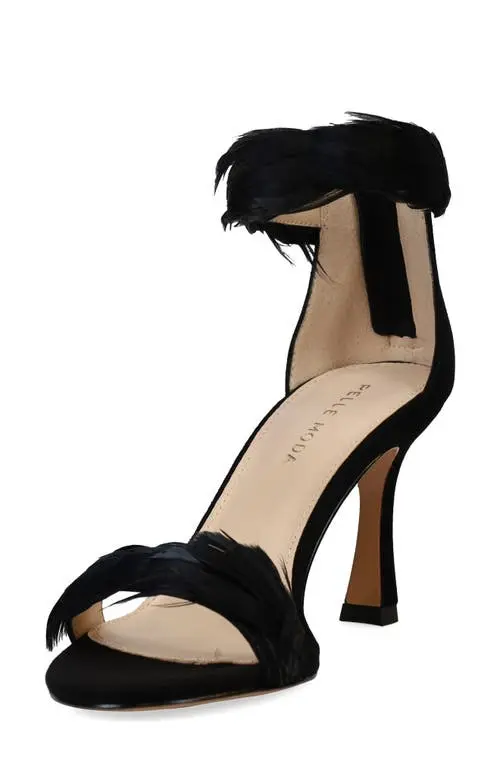 Pelle Moda Breece Feathered Ankle Strap Sandal