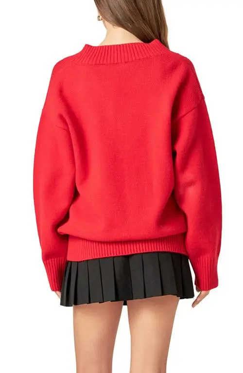 English Factory Oversized V-neck Sweater