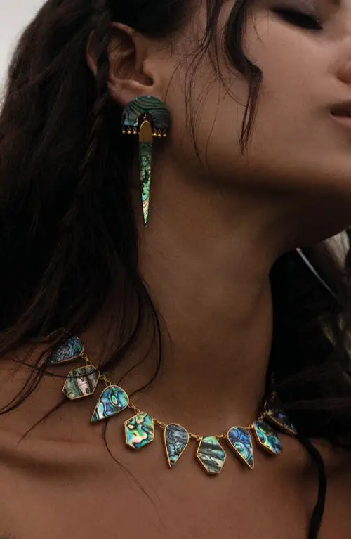 FREYA ROSE Myla Verde Statement Drop Earrings - Gold