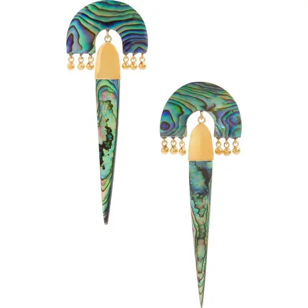 FREYA ROSE Myla Verde Statement Drop Earrings - Gold