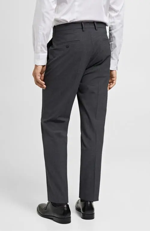 Mango Prince Of Wales Check Super Slim Fit Stretch Trousers