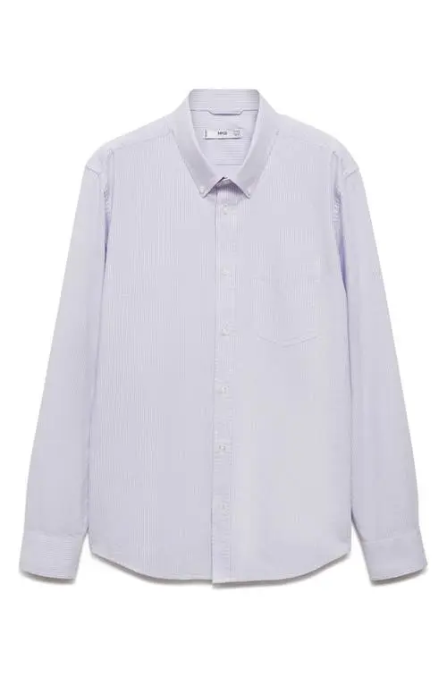 Mango Kodak Stripe Regular Fit Poplin Button-down Shirt