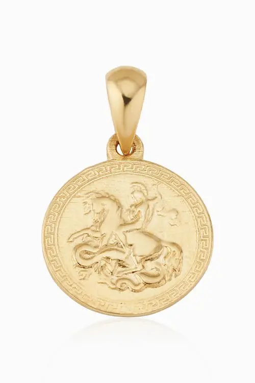 ORADINA 14k Triumph Coin Pendant Charm - Yellow Gold